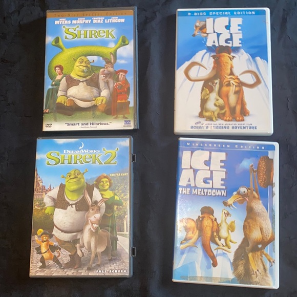 Shrek & Ice age | Other | 52 Shrek 2 And Ice Age 1 2 4 Movies Total ...